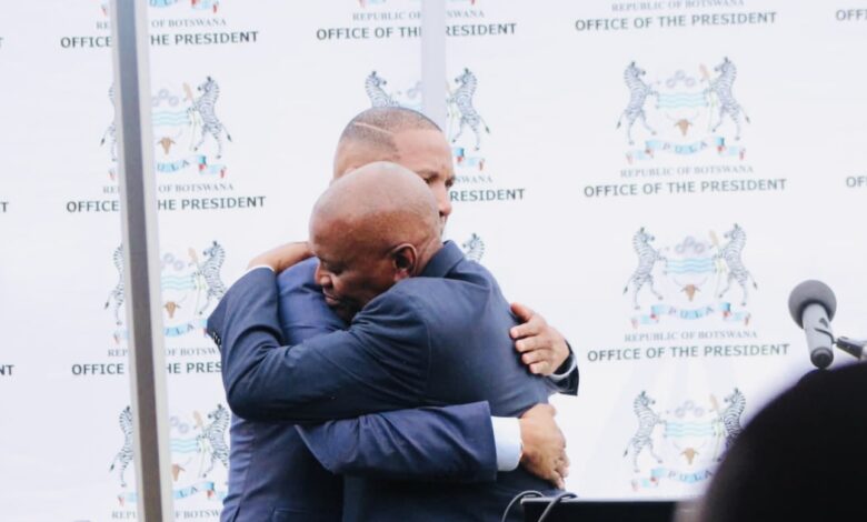 Masisi’s Emotional Hug to Duma Boko Leaves Batswana Worried - Botswana ...